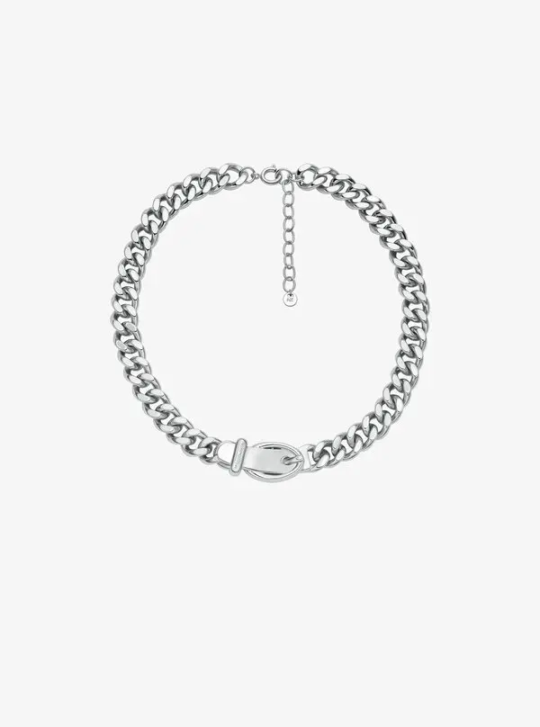 Michael Kors Buckle Chain-link Necklace - Silver