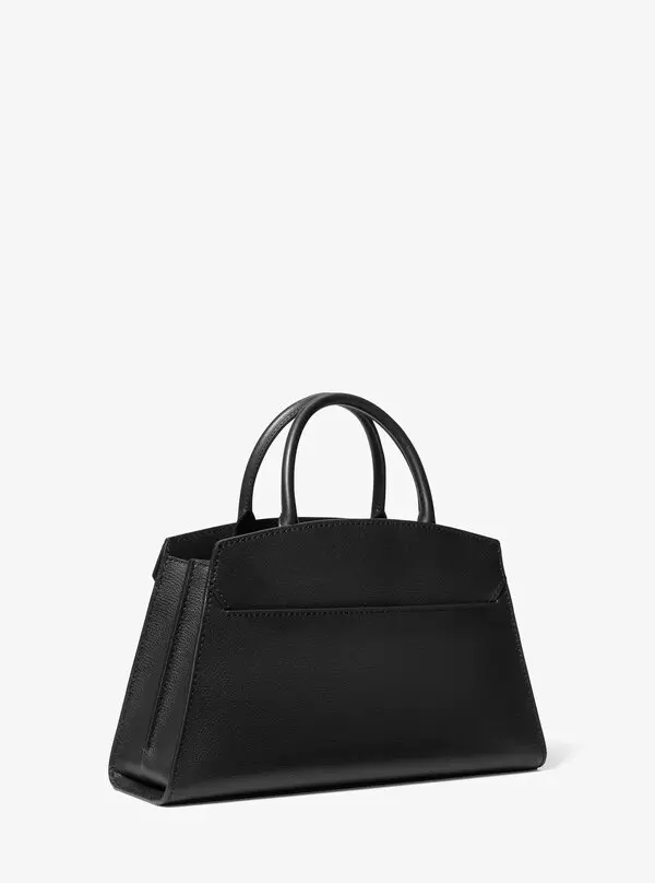 Michael Kors Greta Medium Leather Satchel - Black