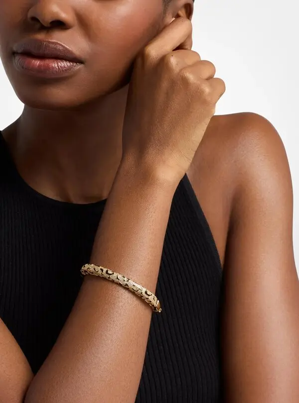 Michael Kors Pavé Leopard Bangle - Gold