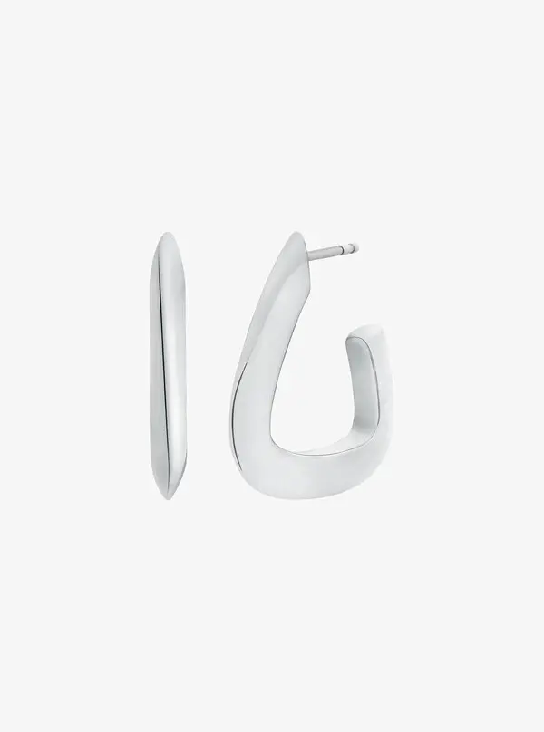 Michael Kors Square Hoop Earrings In By - Silver