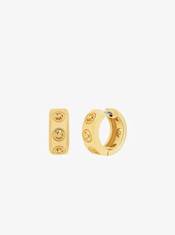 Michael Kors Logo Huggie Earrings In By - Gold