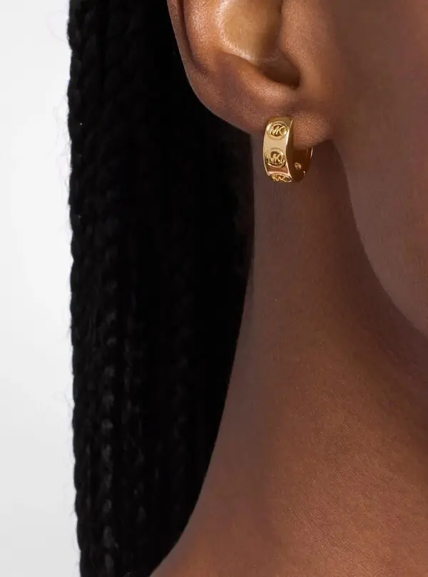 Michael Kors Logo Huggie Earrings - Gold