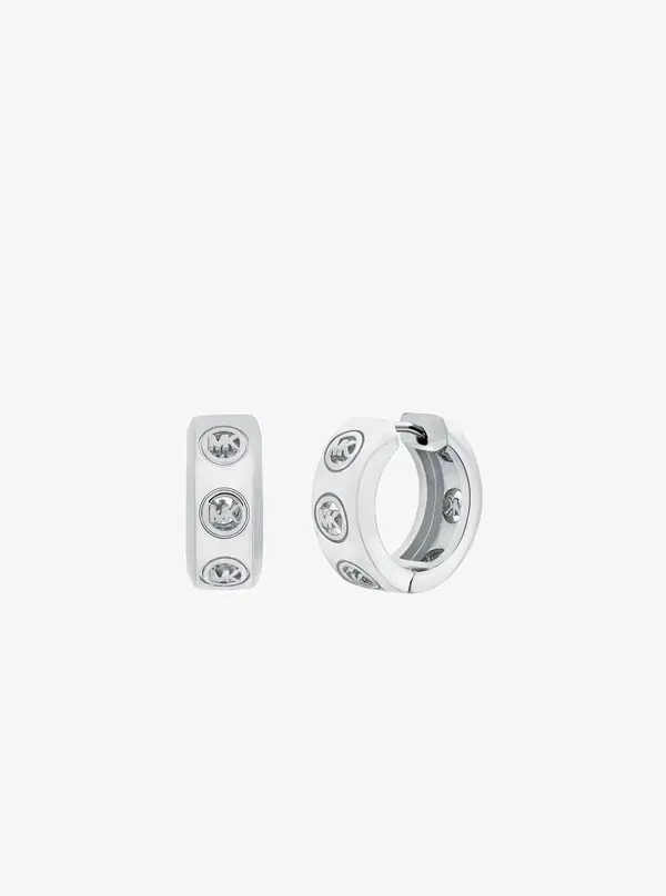 Michael Kors Logo Huggie Earrings - Silver