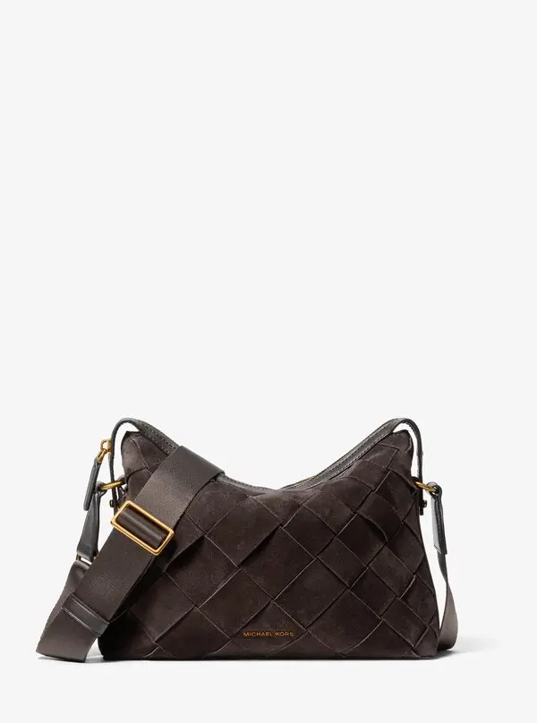 Michael Kors Nicholas Suede Crossbody Messenger - Brown