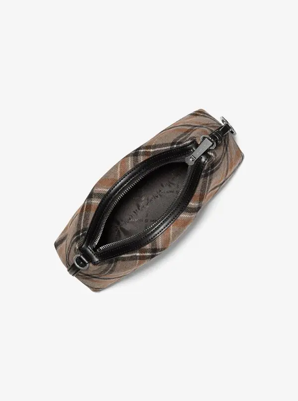 Michael Kors Sammy Small Plaid Print Wool Blend Convertible Crossbody Bag