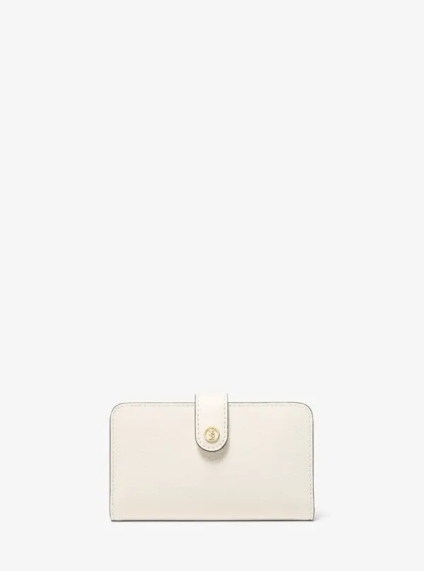 Michael Kors Jet Set Travel Medium Pebbled Leather Billfold Wallet - Natural