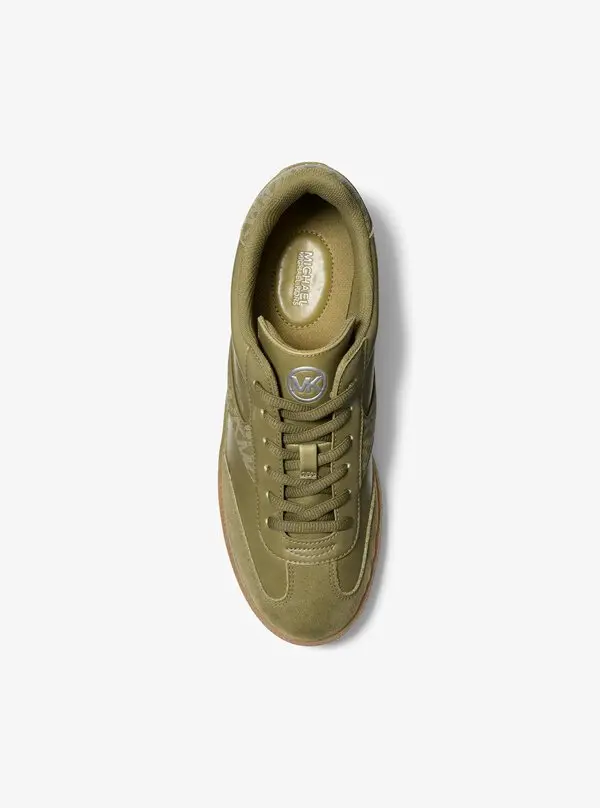 Michael Kors Benny Mixed-media Sneaker - Green