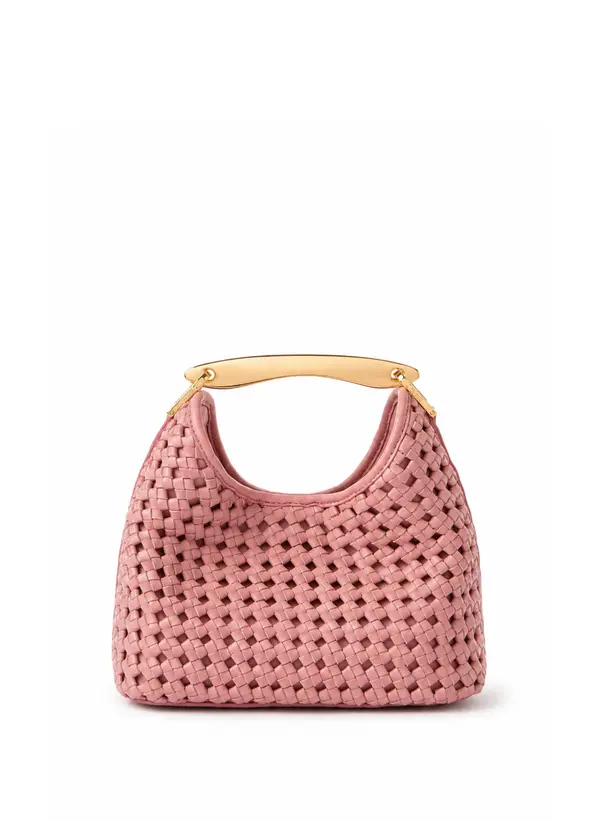 ELLEME Small Boomerang Woven Leather - Dark Pink