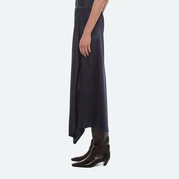 Helmut Lang Silk Slip Skirt - Navy