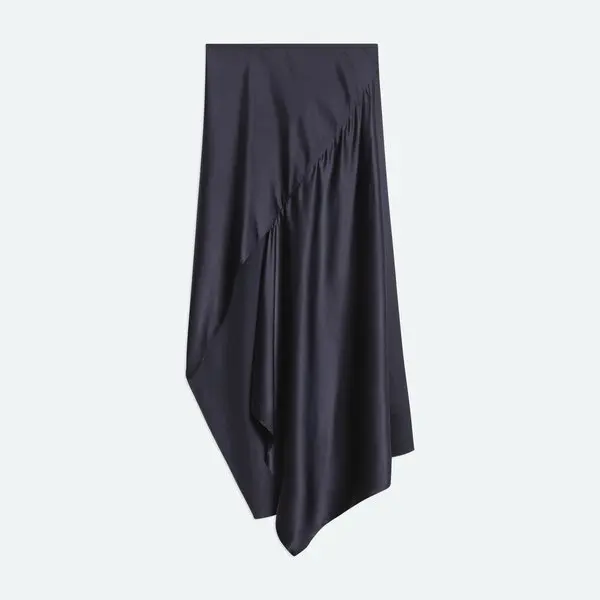 Helmut Lang Silk Slip Skirt - Navy