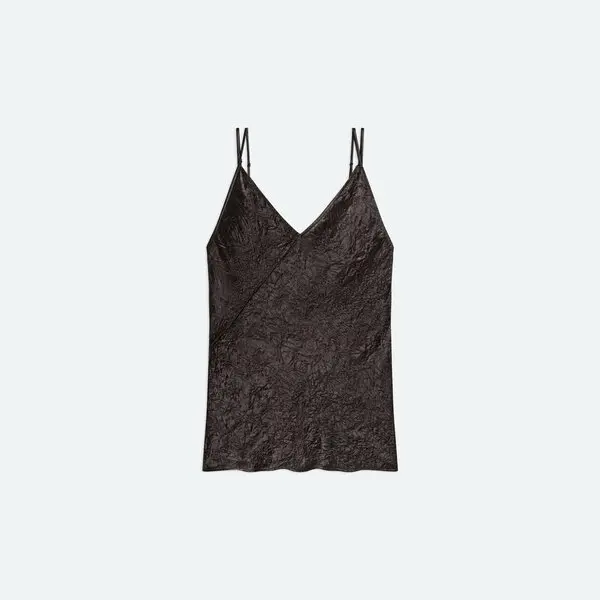Helmut Lang Crinkle Slip Top - Truffle