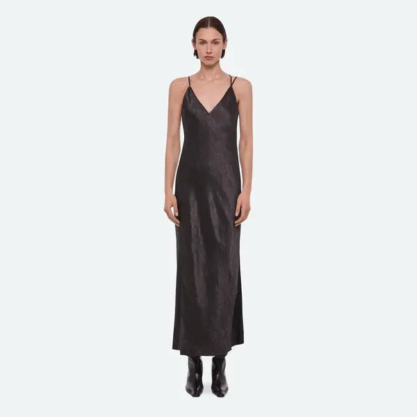 Helmut Lang Crinkle Slip Dress - Truffle
