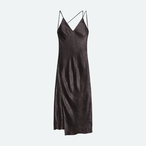 Helmut Lang Crinkle Slip Dress - Truffle