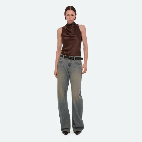 Helmut Lang Silk Tie-neck Top - Serra