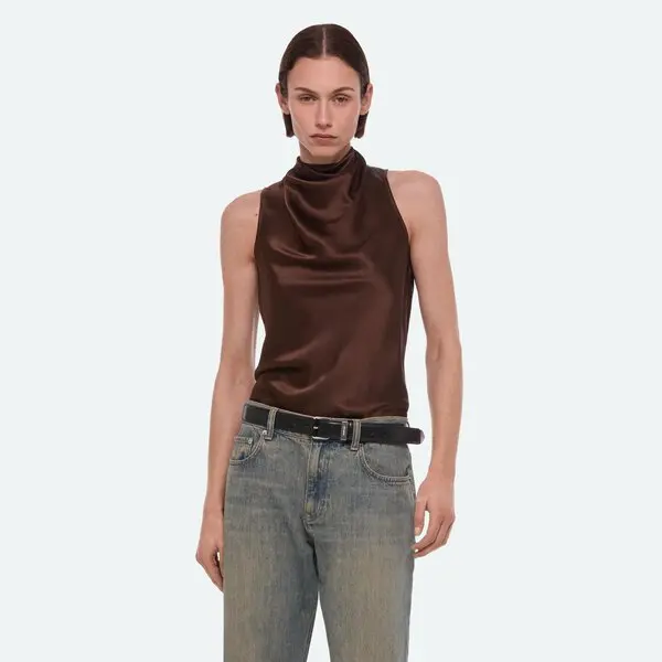 Helmut Lang Silk Tie-neck Top - Serra