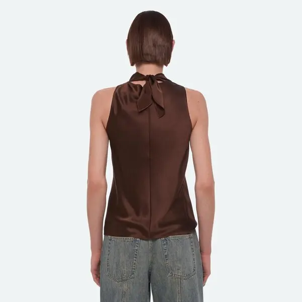 Helmut Lang Silk Tie-neck Top - Serra