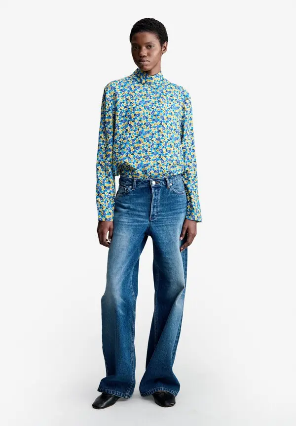 A.p.c. Jeanne Blouse Flowing Blouse With Ed Floral Motifs