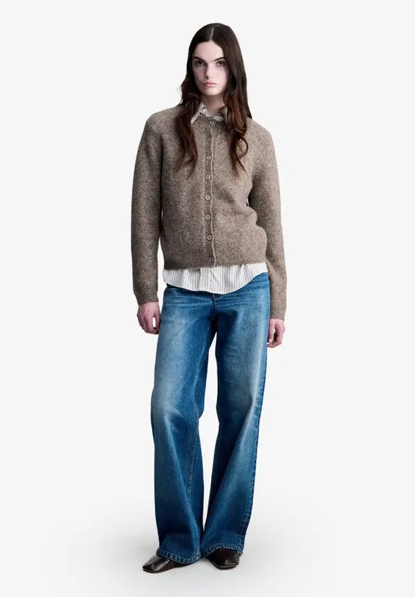 A.p.c. Marion Cardigan Taupe Alpaca Wool Cardigan Bae