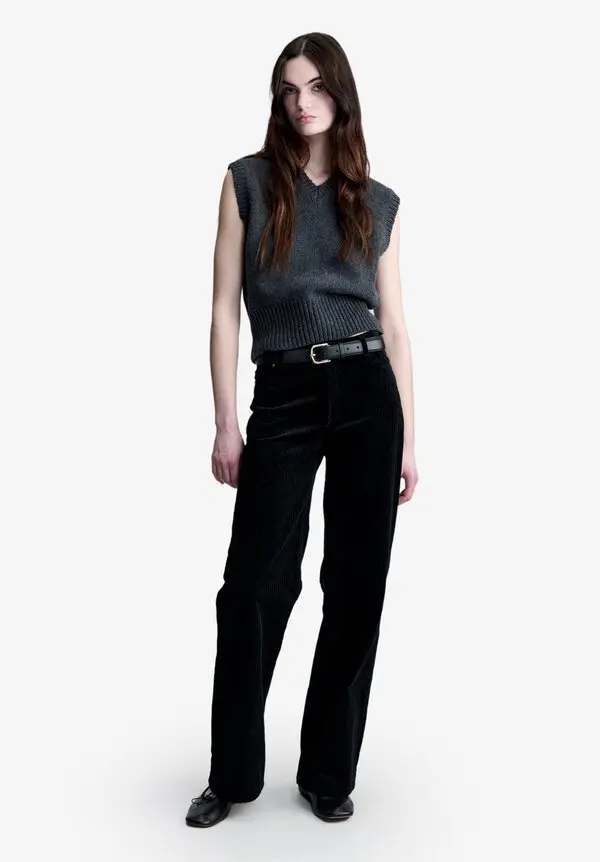 A.p.c. Vicky Sweater Sleeveless Charcoal Gray Wool Sweater