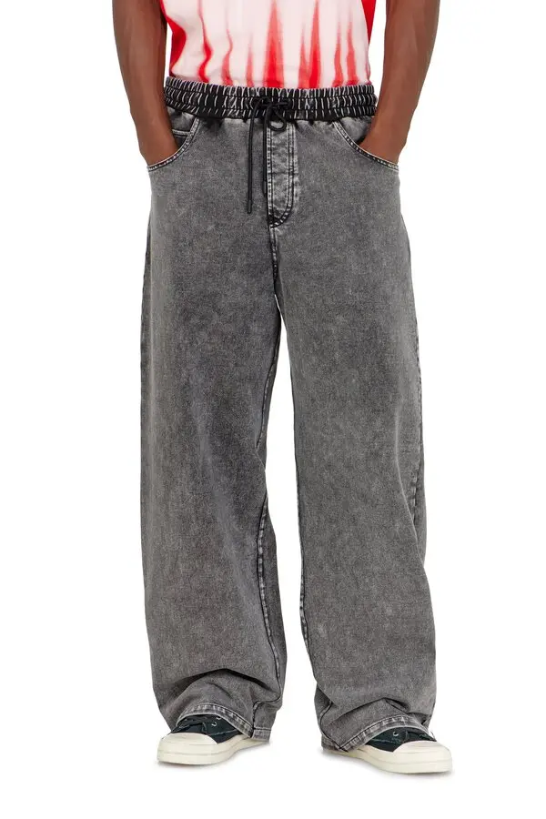 DIESEL® Sweatpants With Denim Effect - Grey