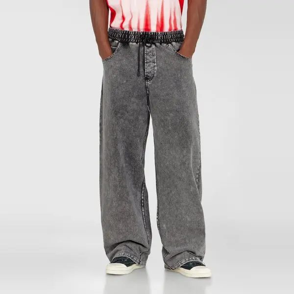 DIESEL® Sweatpants With Denim Effect - Grey