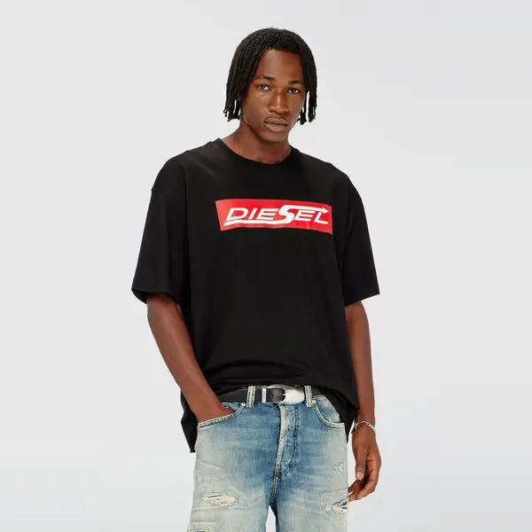 DIESEL® Cotton T-shirt With Logo Print - Multicolor