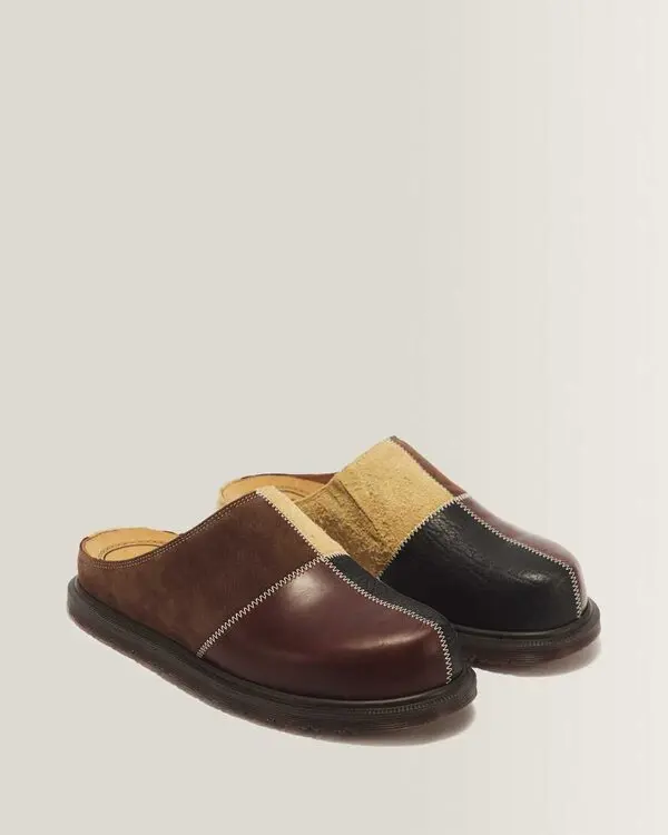 Dr. Martens San Patchwork Leather & Nubuck Mules
