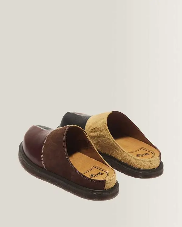 Dr. Martens San Patchwork Leather & Nubuck Mules
