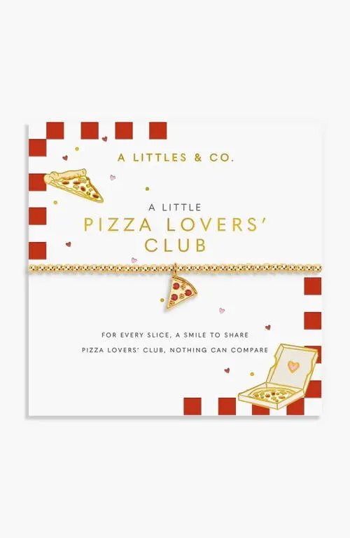 A LITTLES & CO A Little Vibes 'pizza Lovers' Club' Bracelet - Gold Plated