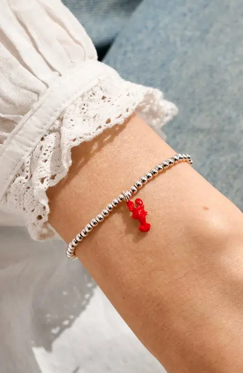 A LITTLES & CO A Little Vibes 'you're My Lobster' Bracelet In Silver Plating