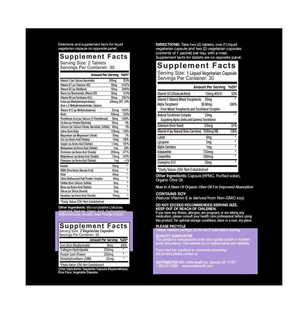 INVITEHEALTH Multivitamin 30 Day Vitapak Regimen 2 Tablets