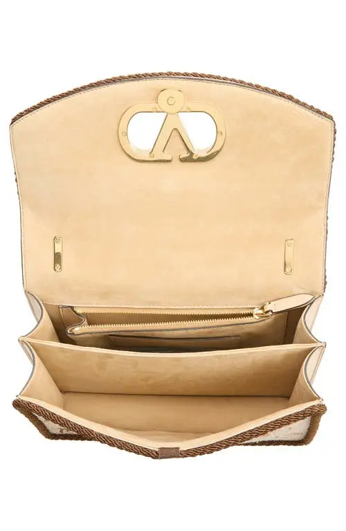 Valentino Garavani Vlogo Embroidered Silk Shoulder Bag