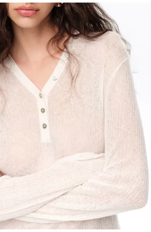 Bimba Y Lola Ribbed Sweater With Buttoned V-neckline