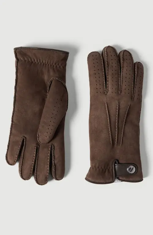 Brunello Cucinelli Suede Shearling Gloves - Rust Brown