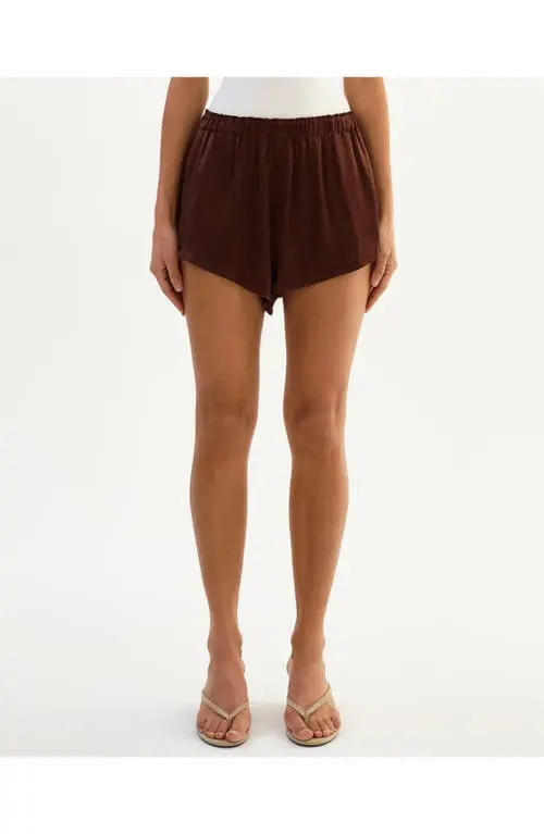 LAMARQUE Melina | Satin Micro Shorts - Brown