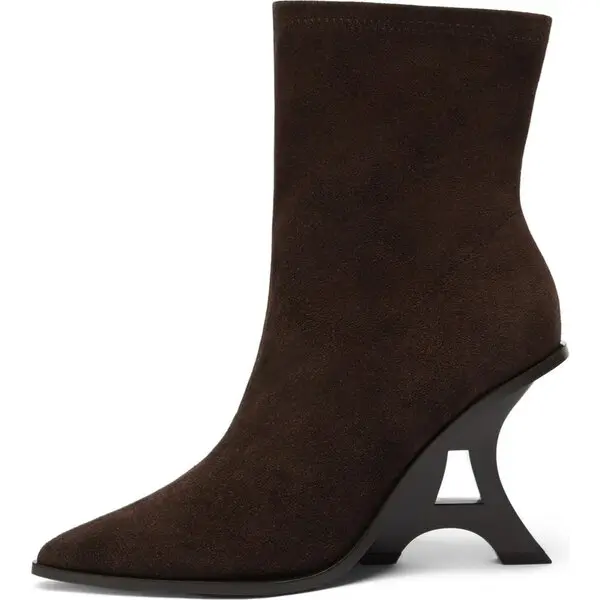 Manière De Voir The Eiffel Heeled Suede Boot - Espresso