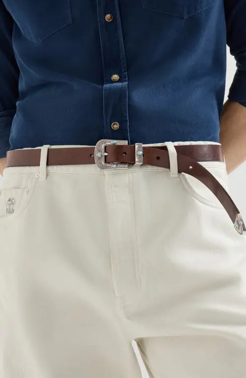 Brunello Cucinelli Pull-up Calfskin Leather Belt