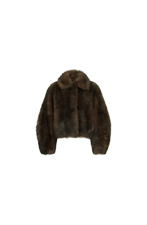 Brunello Cucinelli Soft Shearling Outerwear Jacket With Shiny Zipper Pull