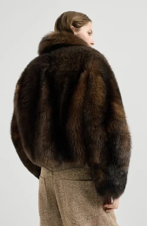 Brunello Cucinelli Soft Shearling Outerwear Jacket With Shiny Zipper Pull