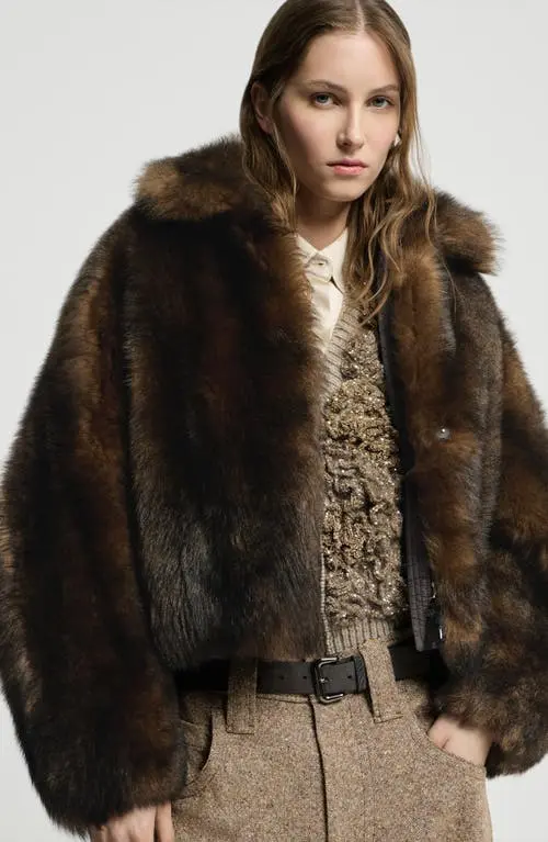 Brunello Cucinelli Soft Shearling Outerwear Jacket With Shiny Zipper Pull