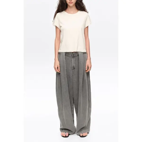Bimba Y Lola Wide Leg Fluid Denim Trousers