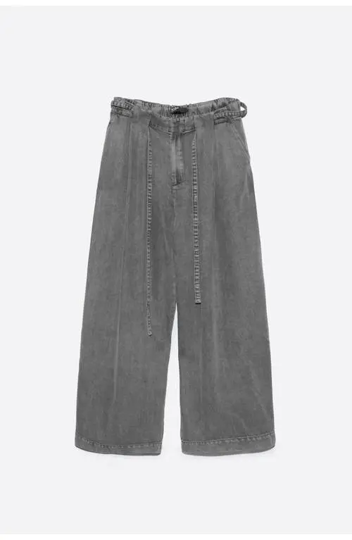 Bimba Y Lola Wide Leg Fluid Denim Trousers
