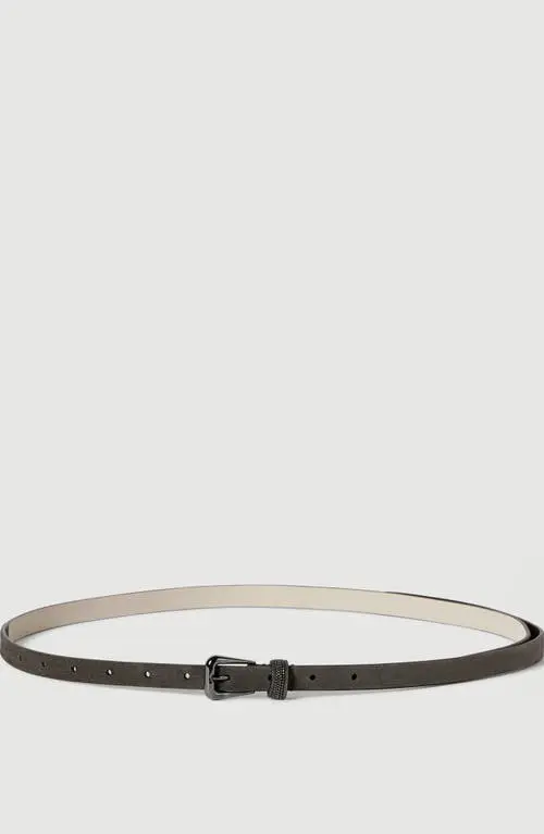 Brunello Cucinelli Suede Belt With Shiny Loop