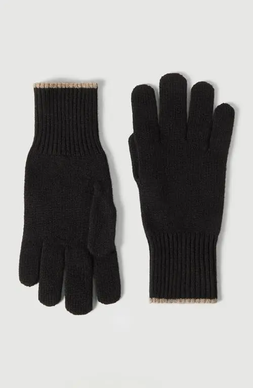 Brunello Cucinelli Cashmere Knit Gloves - Black