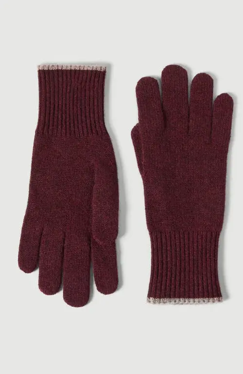 Brunello Cucinelli Cashmere Knit Gloves - Burgundy