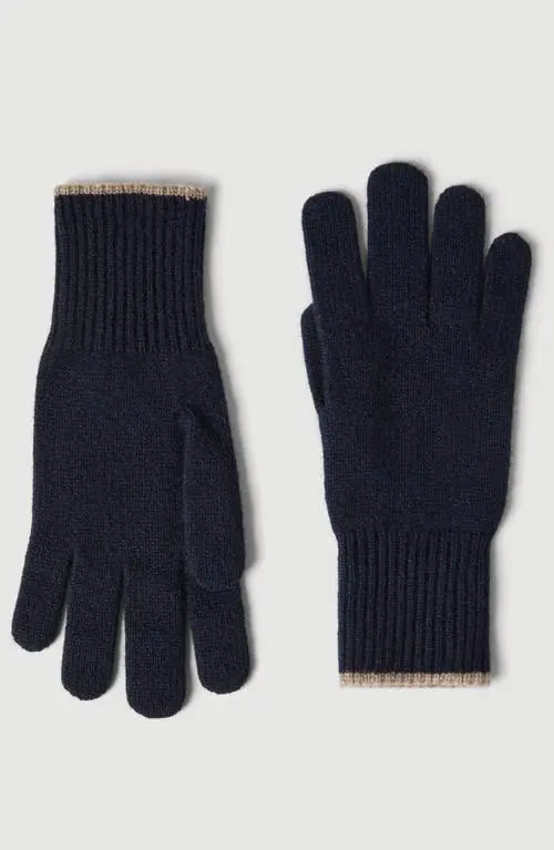 Brunello Cucinelli Cashmere Knit Gloves - Navy Blue