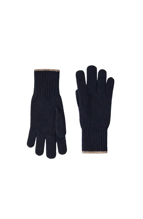 Brunello Cucinelli Cashmere Knit Gloves - Navy Blue