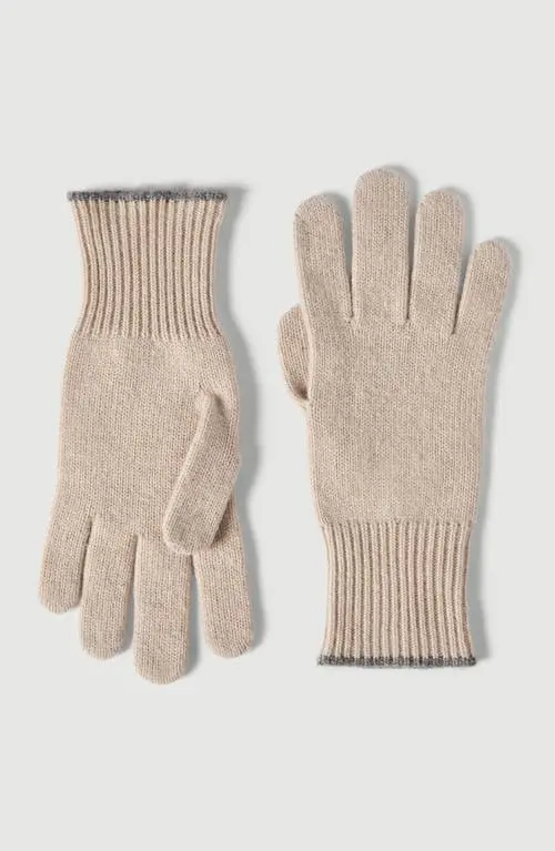 Brunello Cucinelli Cashmere Knit Gloves - Sand