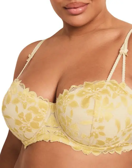 ADORE ME Mellody Push Up Balconette Bra - Light Yellow