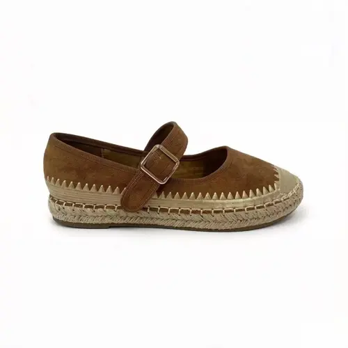 KNEETOES Oaklyn Suede Mary Jane Flats With Woven Sole - Bown